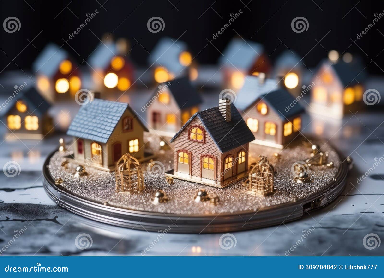 Miniature House and Keys on Table. Visual Representation of Real Estate ...