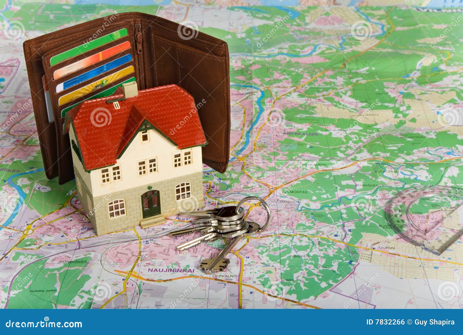 Miniature House On Map Picture. Image: 7832266