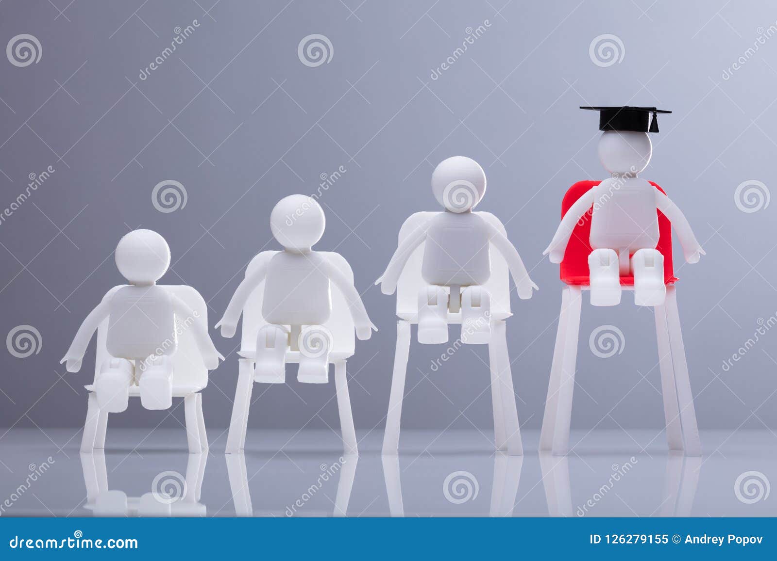 Human Figures Sitting on White and Red Chairs Stock Image - Image of ...