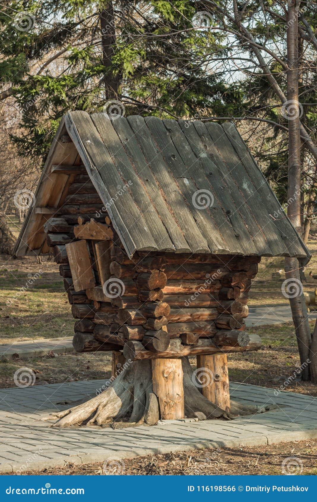 Miniature Hut in the City Park Stock Photo - Image of structure ...