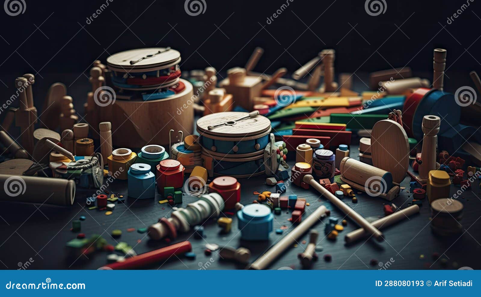 Miniature Illustrations of Cute and Adorable Musical Instruments Stock ...