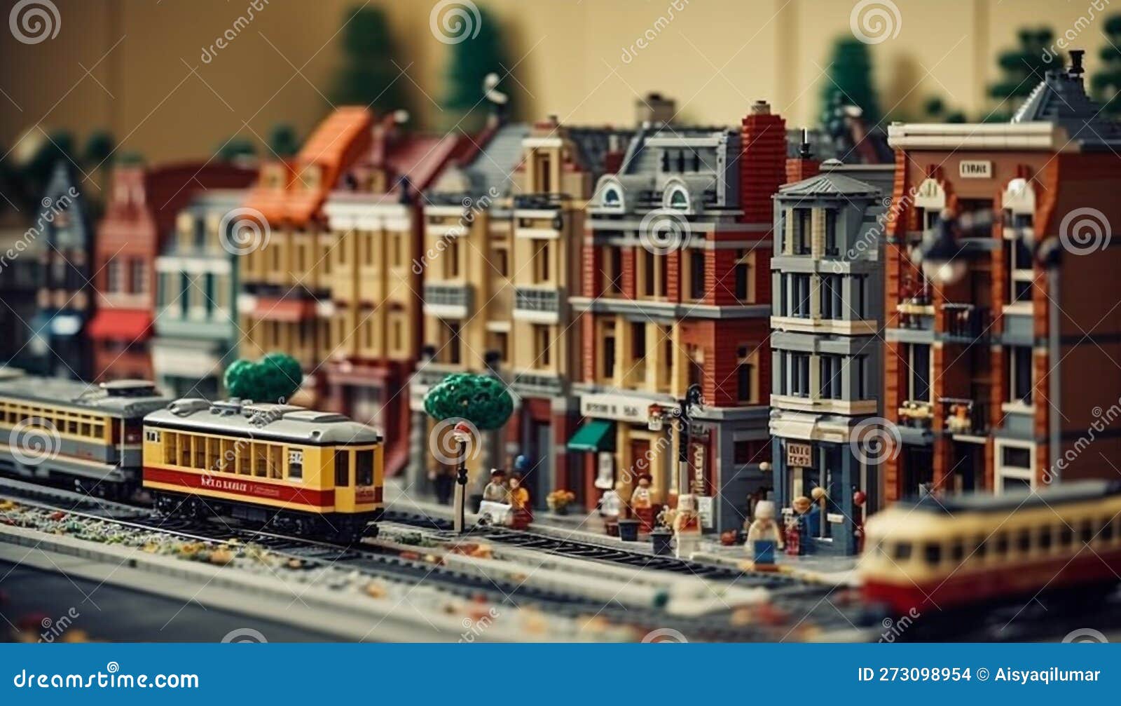 A Miniature Imaginary City Built From Plastic Bricks. Residential And ... A Miniature Imaginary City Built From Plastic Bricks. Residential And ...