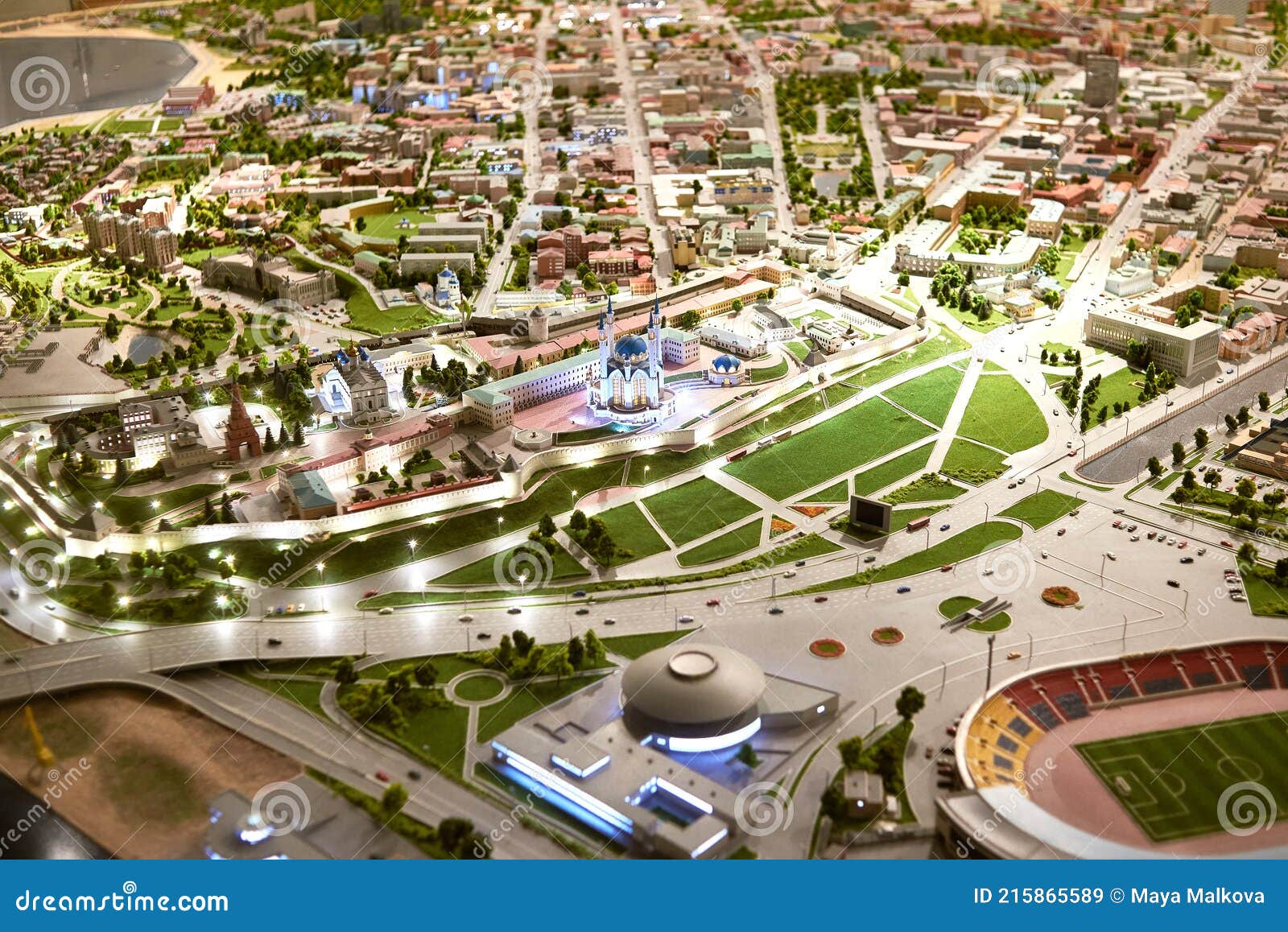 Miniature Layout Of City. Mini-replicas Of City Buildings And Landmarks ...