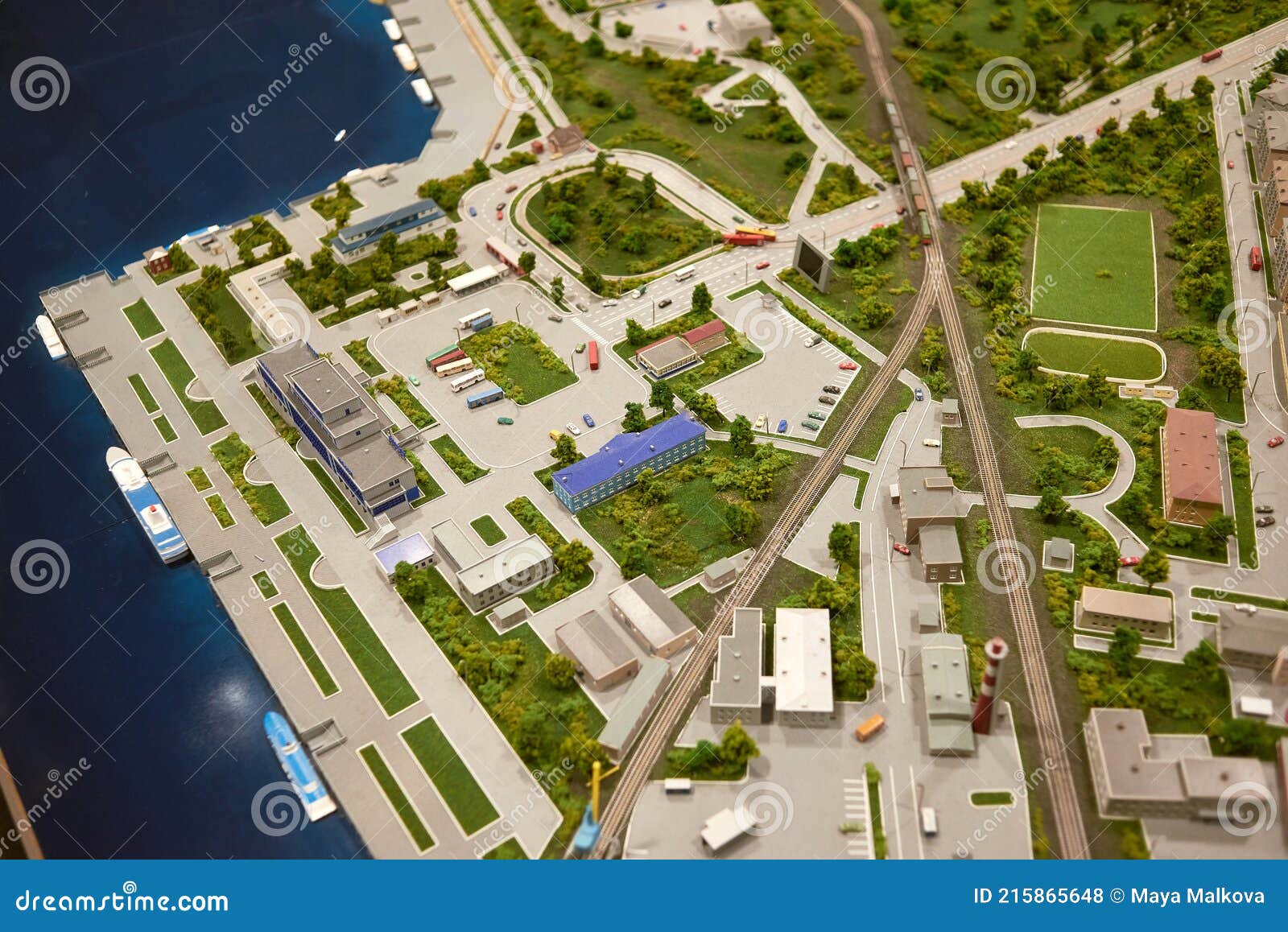 Miniature Layout Of City. Mini-replicas Of City Buildings And Landmarks ...