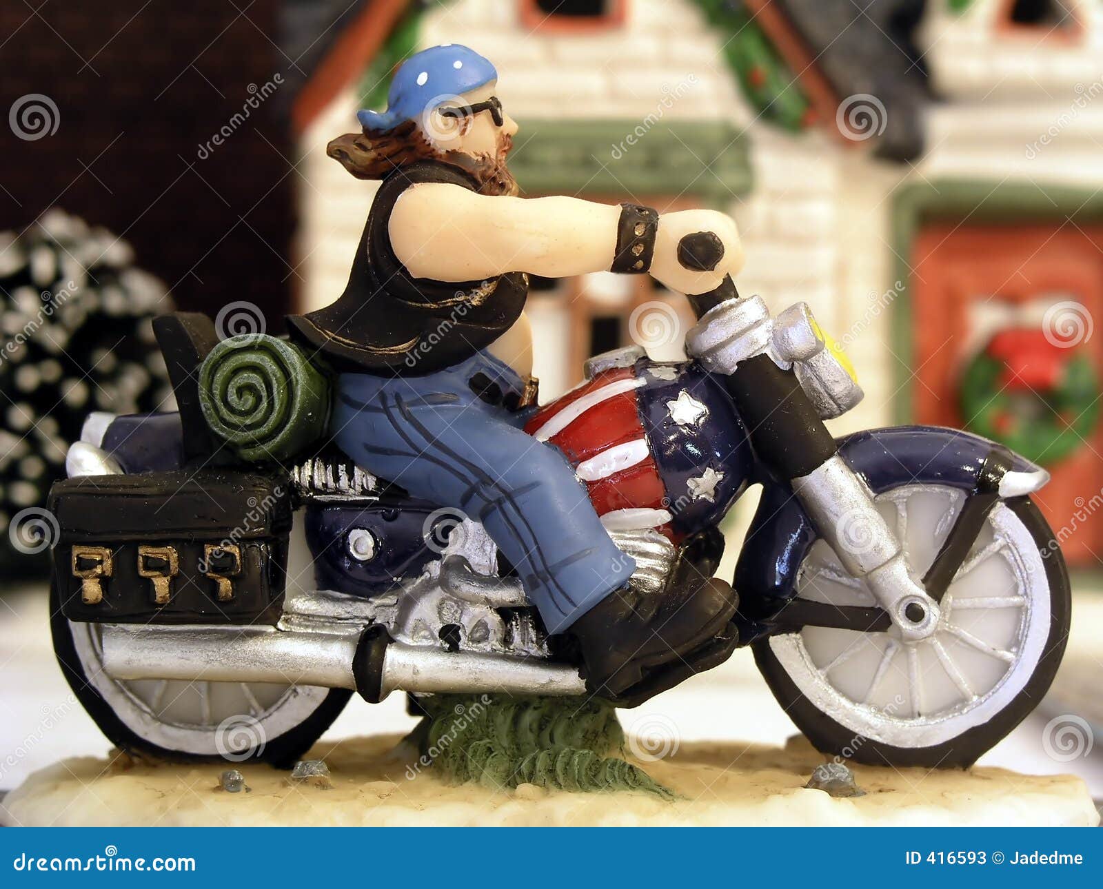 Miniature Man on a Motorcycle Stock Image - Image of statuette ...