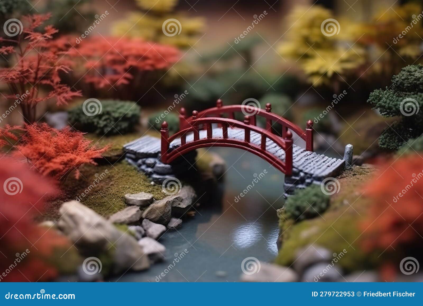 A Miniature Model of a Bridge Over a Stream. Generative AI Image. Stock ...