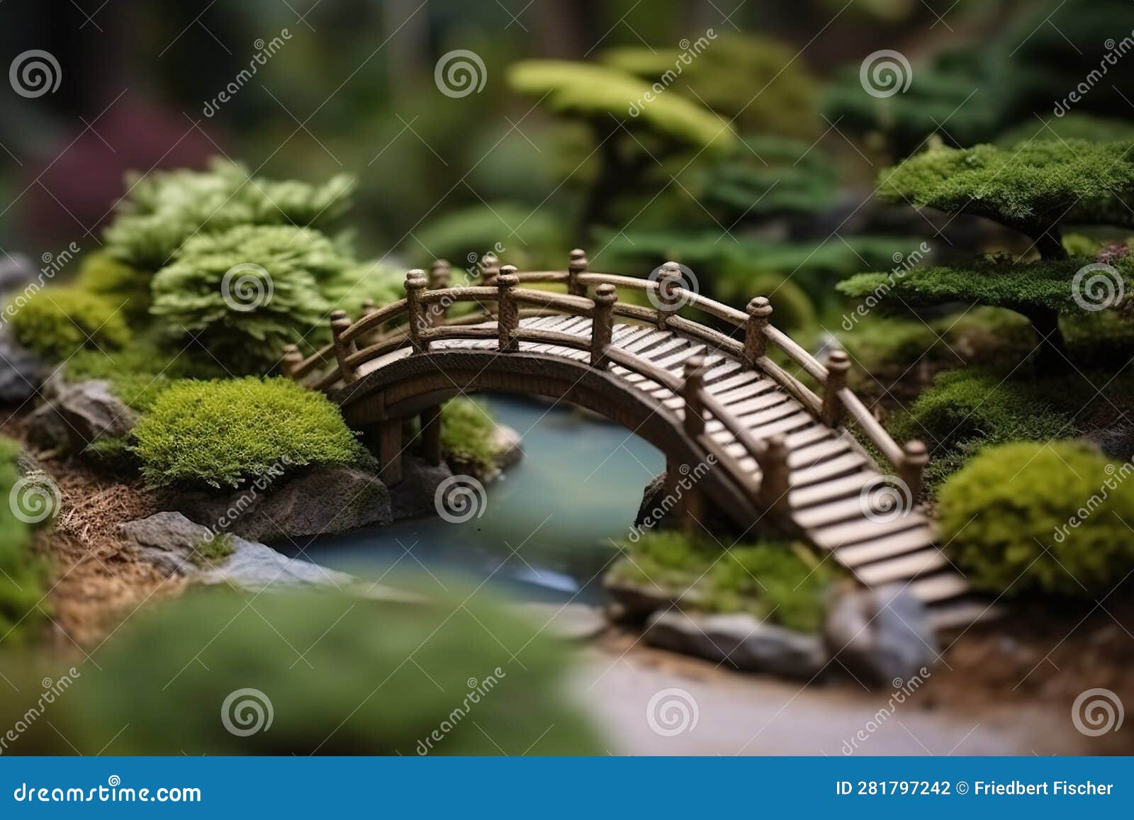 A Miniature Model of a Bridge Over a Stream. Generative AI Image. Stock ...