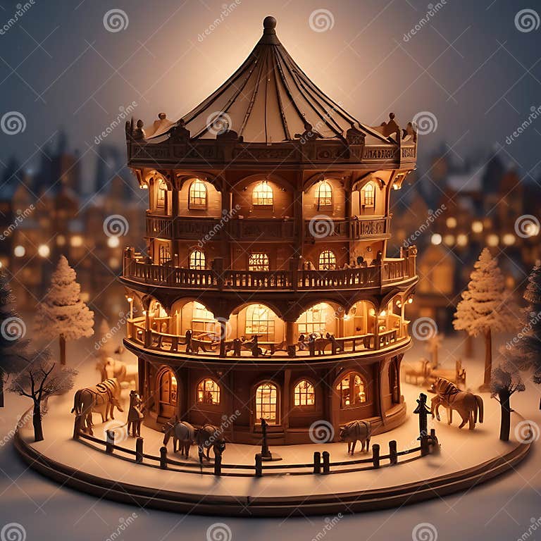 A Miniature Model of the Carousel, Made in the Form of a Multi-layered ...