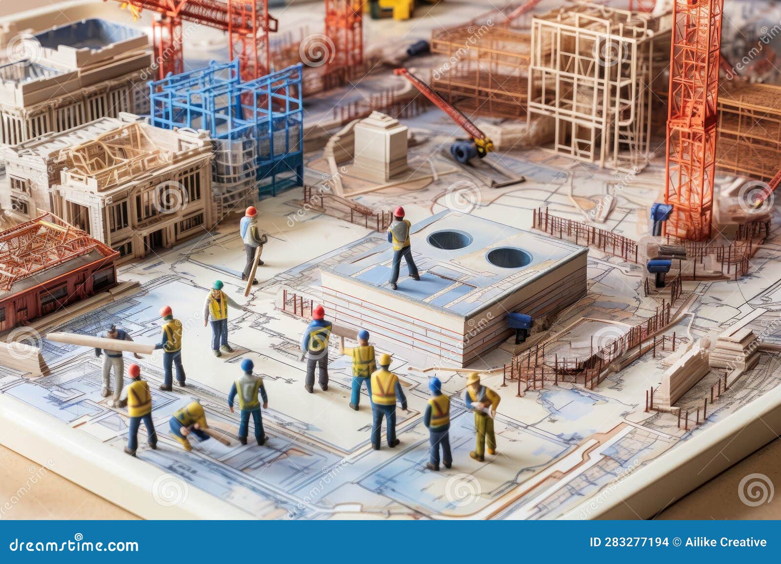 Miniature Model of a Construction Site. Architectural Model of a ...