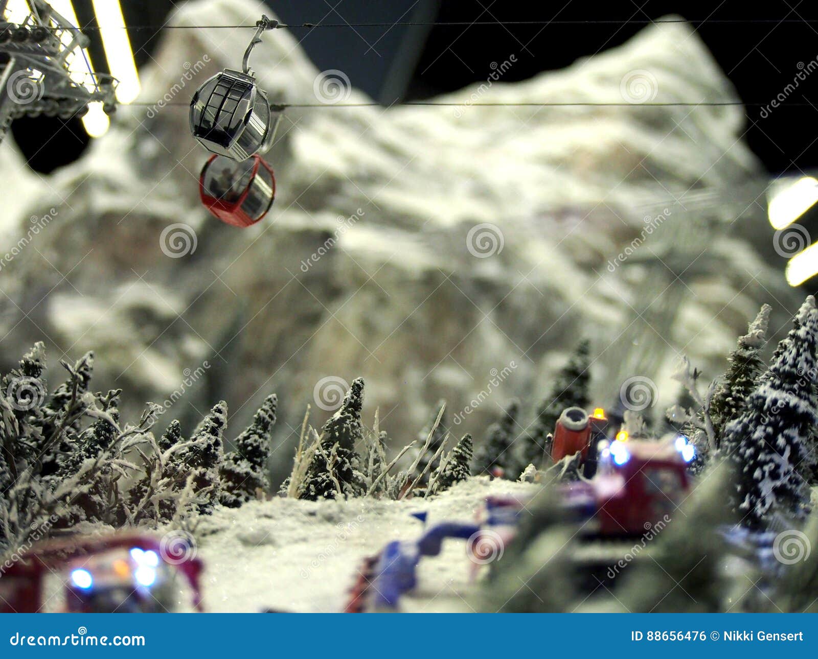 Miniature Model of Gondola at Ski Resort Stock Photo - Image of skiing ...