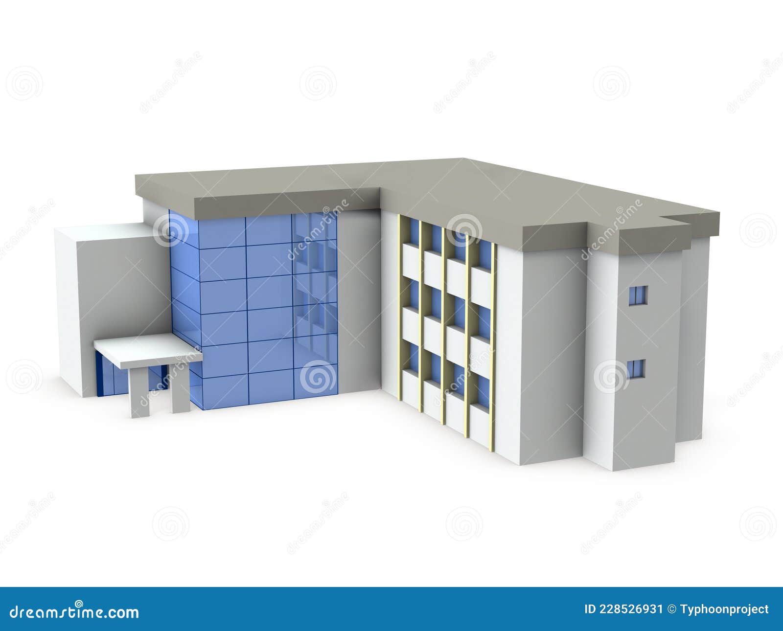 A Miniature Model of a Hospital. White Background Stock Illustration ...
