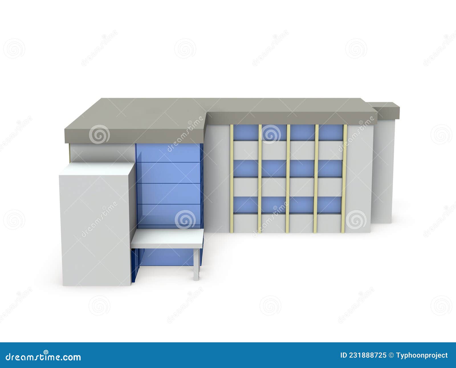 A Miniature Model of a Hospital. White Background Stock Illustration ...