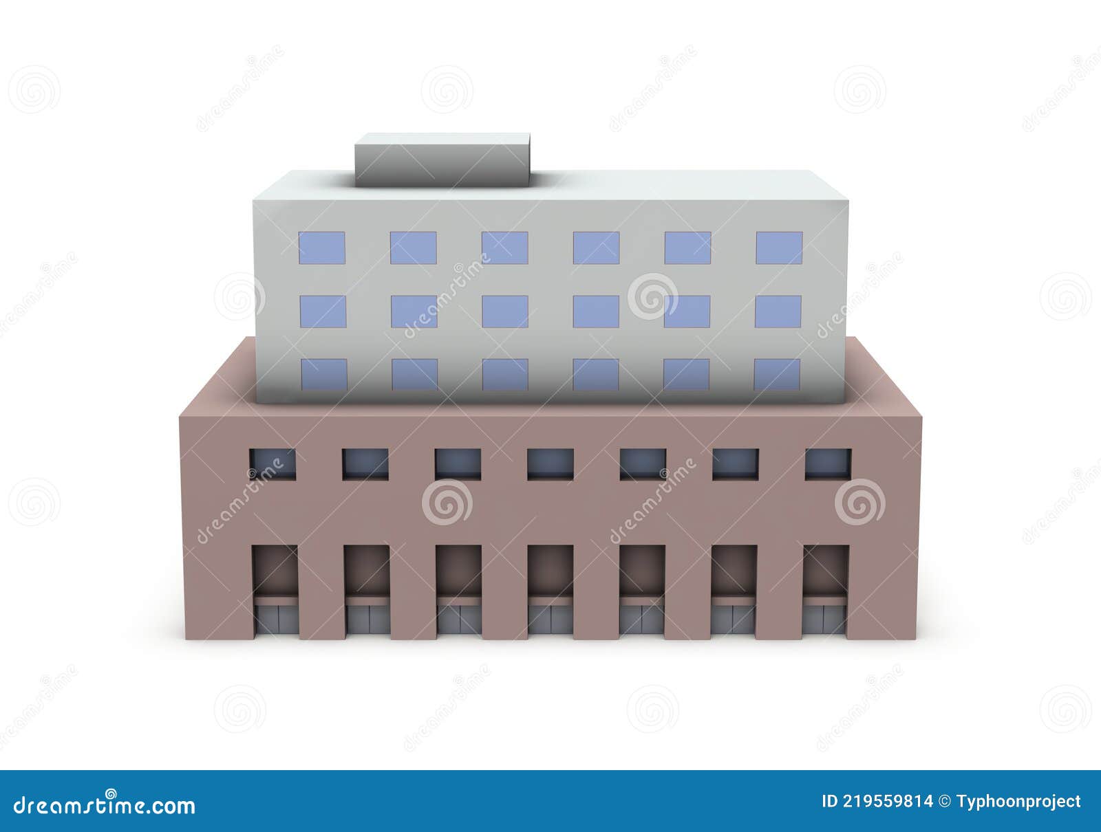 A Miniature Model of the Hotel. White Background Stock Illustration ...