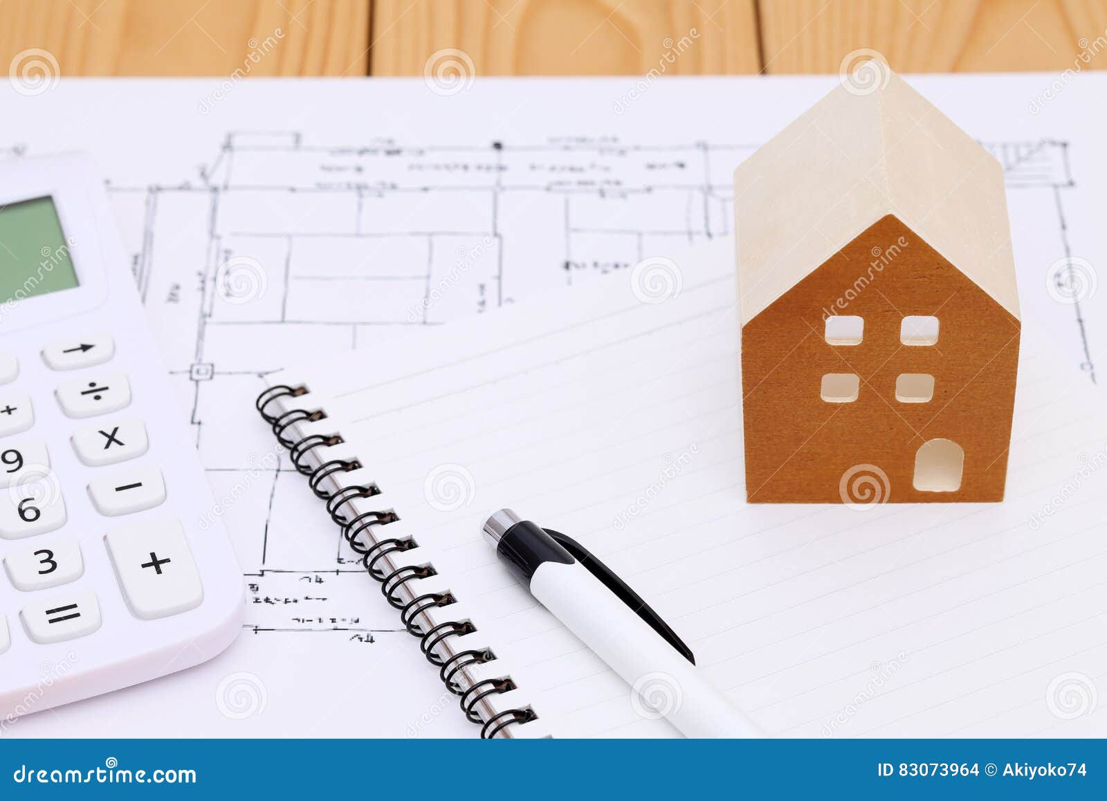 Miniature Model of House and Blueprints Stock Photo - Image of ...