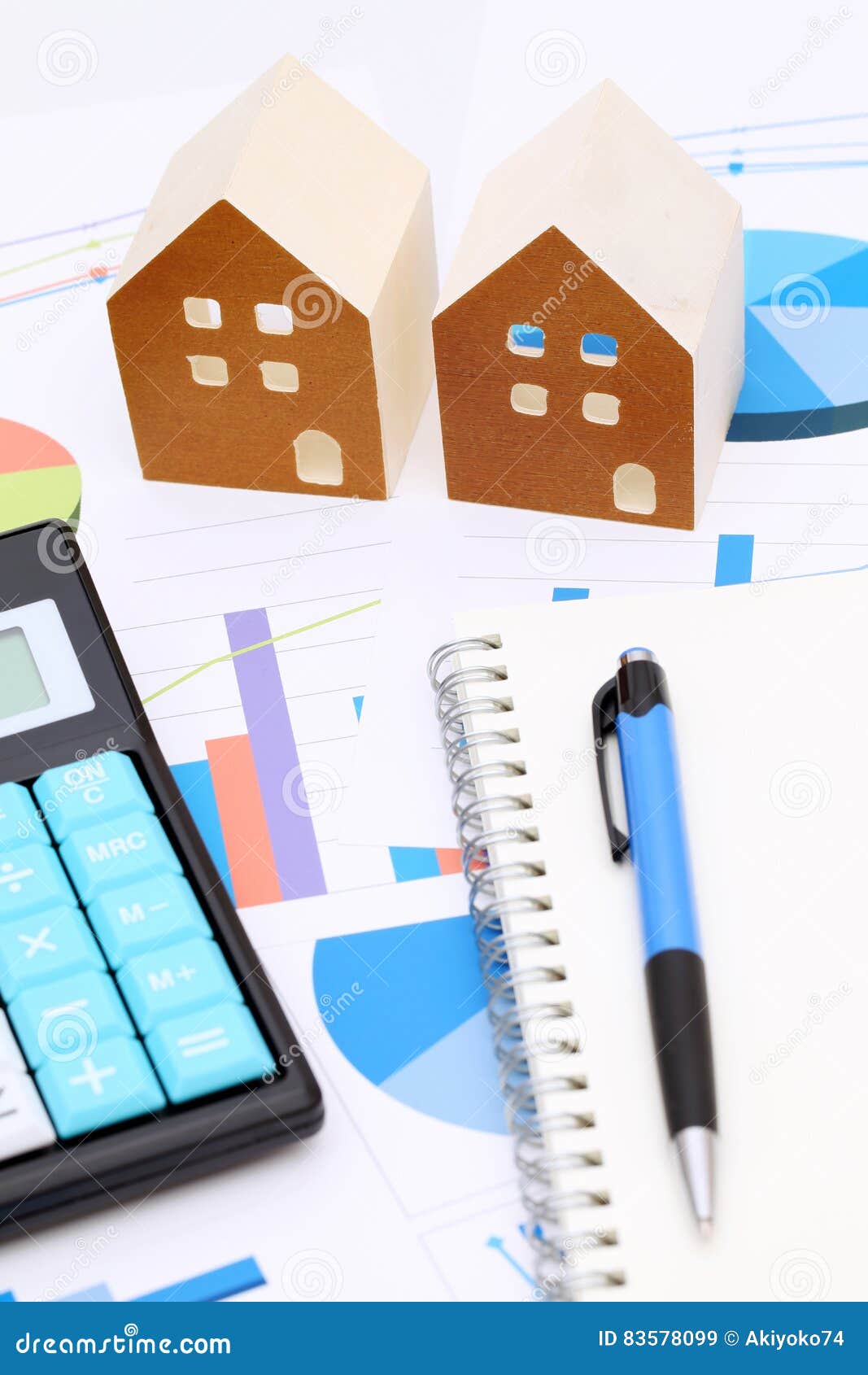 Miniature Model of House on Chart Document Stock Image - Image of ...