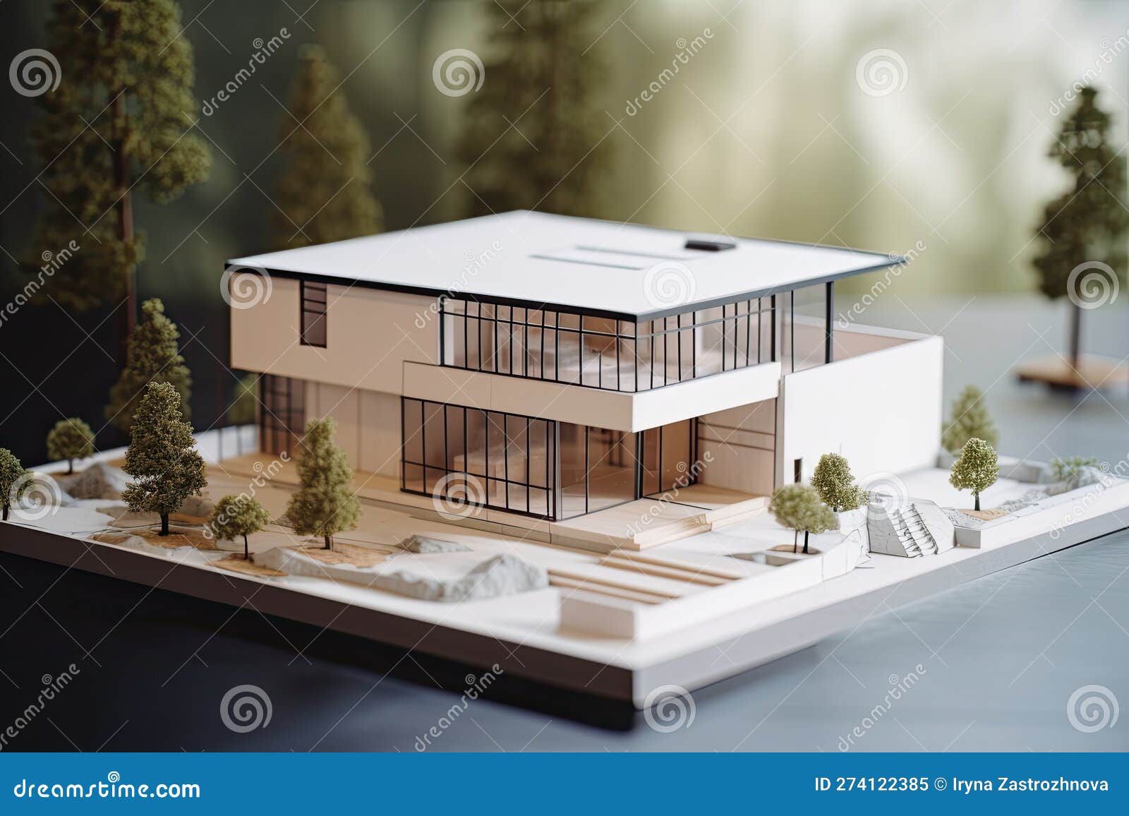 Miniature Model of a Luxurious White Mansion, Close-up. Generative Ai ...