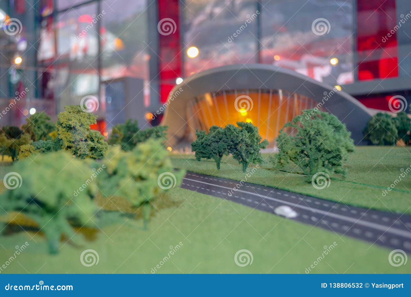 Miniature Model of a Modern City with a Park and Road Stock Photo ...