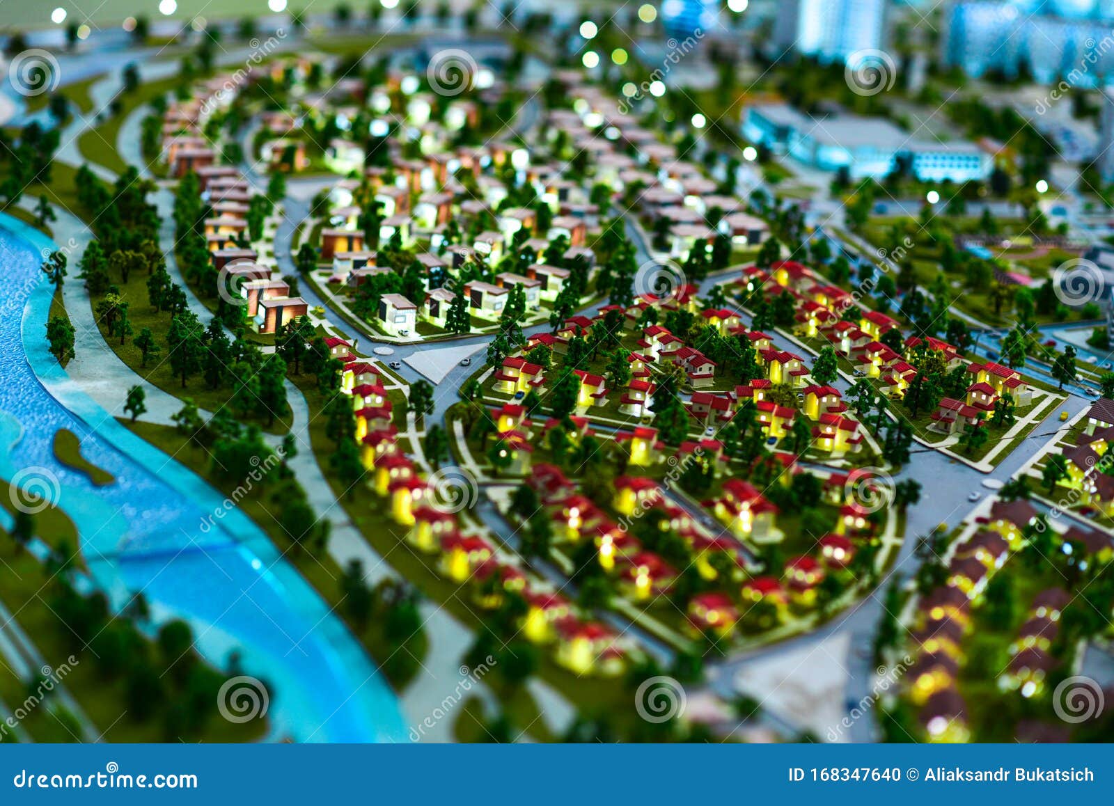 Miniature Model of a Modern Green City Stock Photo - Image of model ...