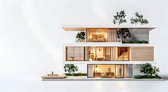 A Miniature Model of a Modern Home Stock Photo - Image of innovation ...