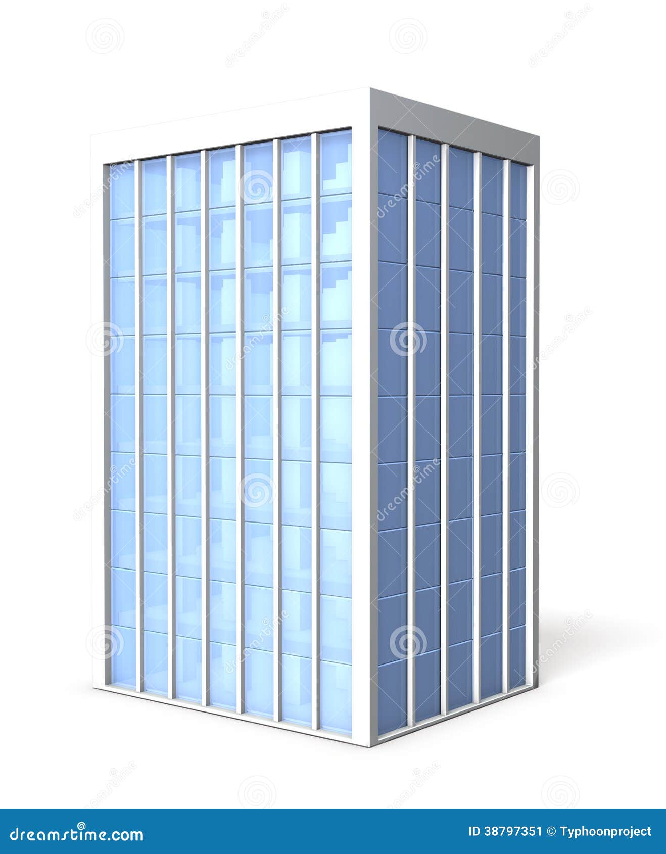 Miniature Model of the Office Building. White Background Stock ...