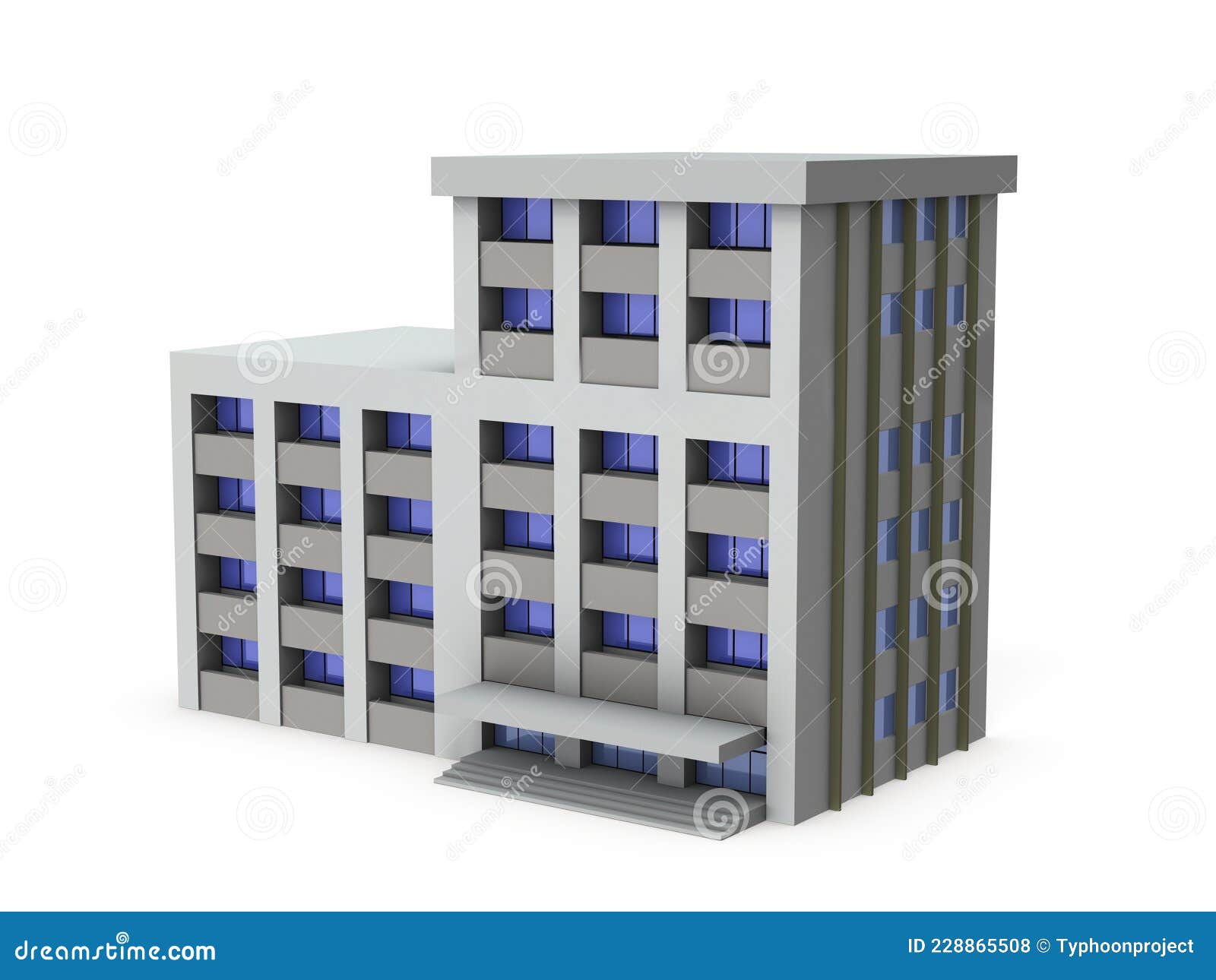 A Miniature Model of a Police Station. White Background Stock ...