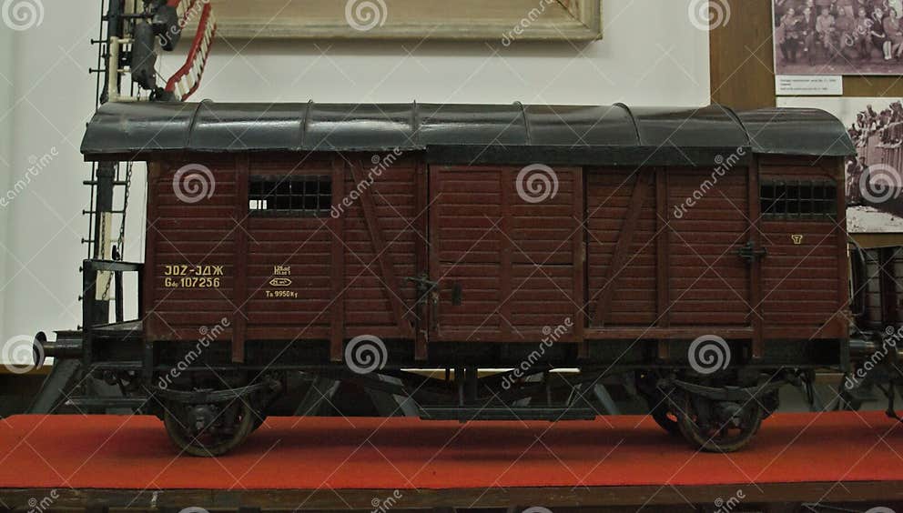 Miniature Model of Train Wagon on Display in Railway Museum Editorial ...