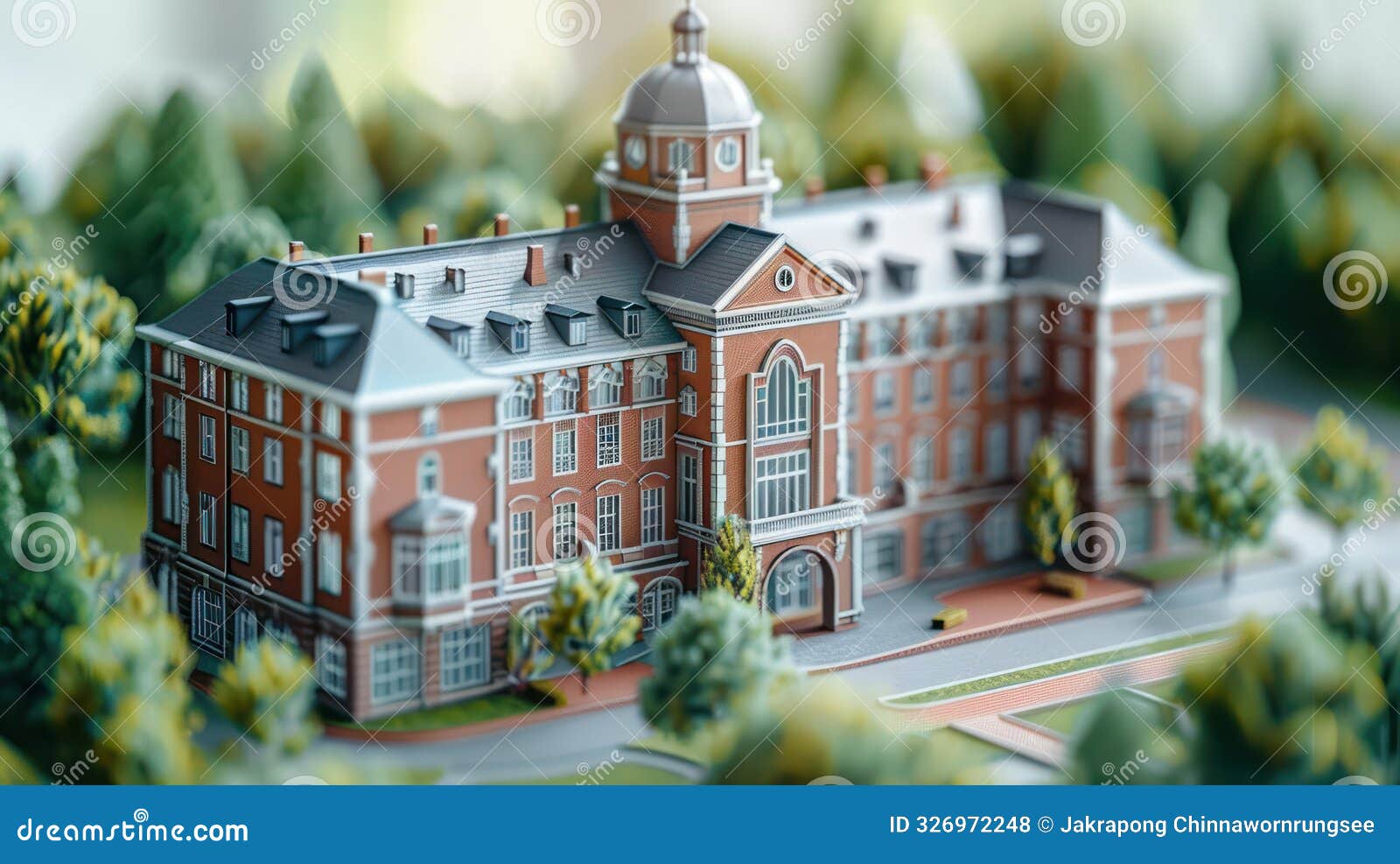A Miniature Model of a University Campus, Made of Plastic Stock ...
