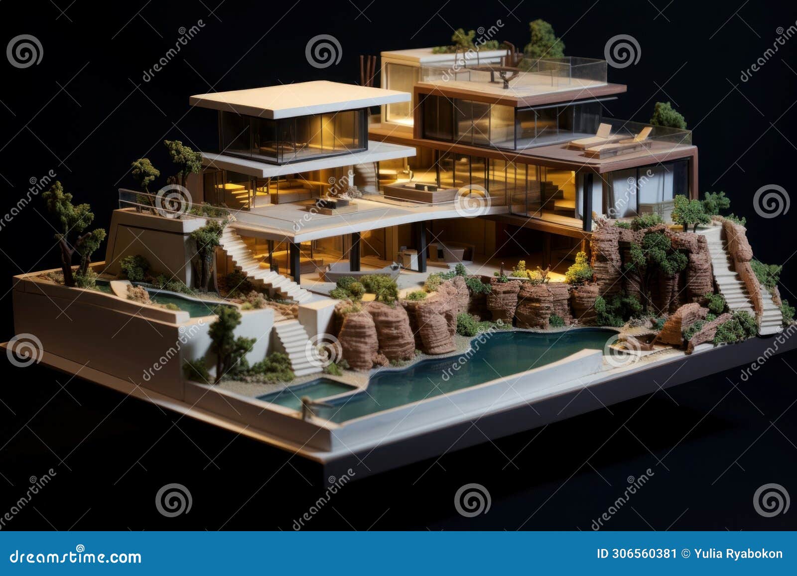 Miniature Model Villa Street. Generate Ai Stock Illustration ...