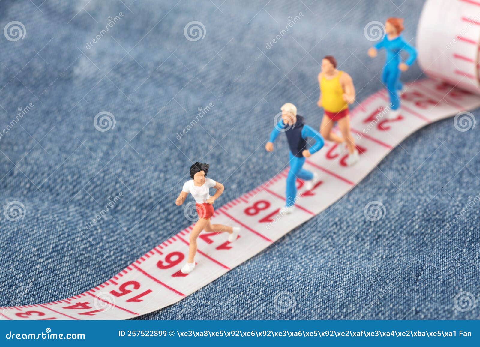Miniature Models of Various Dolls Running on a Tape Ruler for Exercise ...