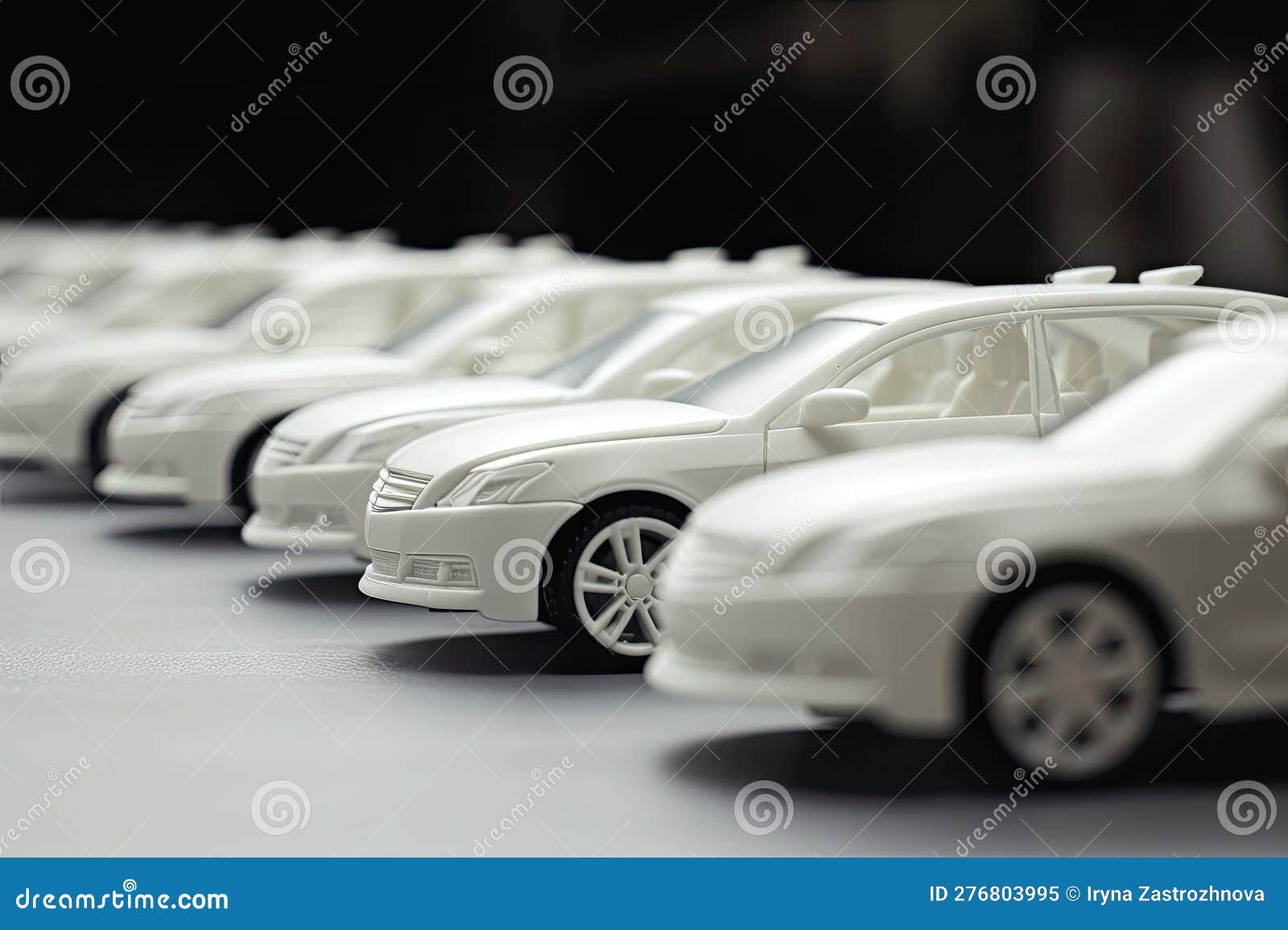 Miniature Models of White Cars in a Row. Generative Ai Stock ...