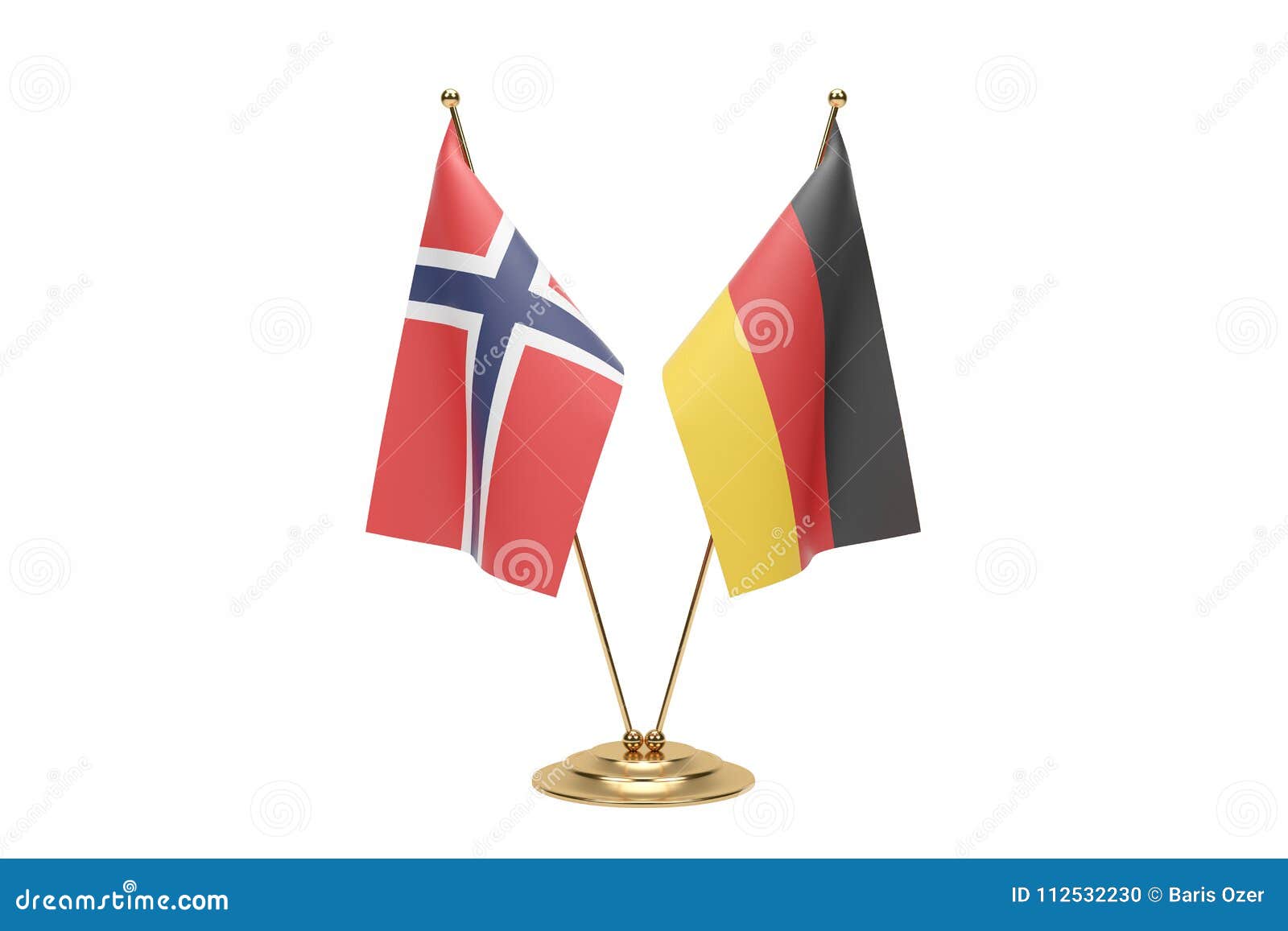 Miniature Norway and Germany Flag Concept on White with Clipping Path ...