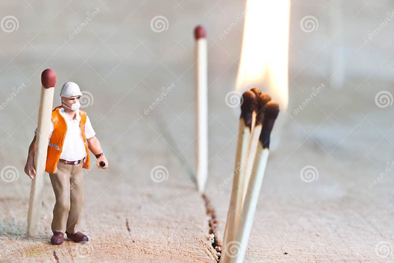 Miniature People in Action with Matchsticks Stock Image - Image of ...