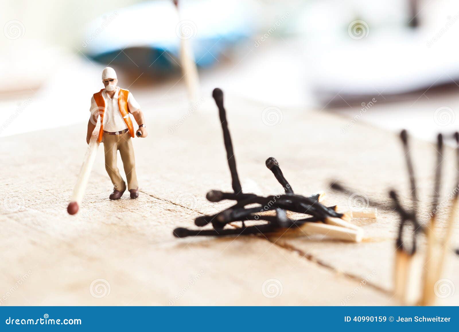 Miniature People in Action with Matchsticks Stock Image - Image of ...