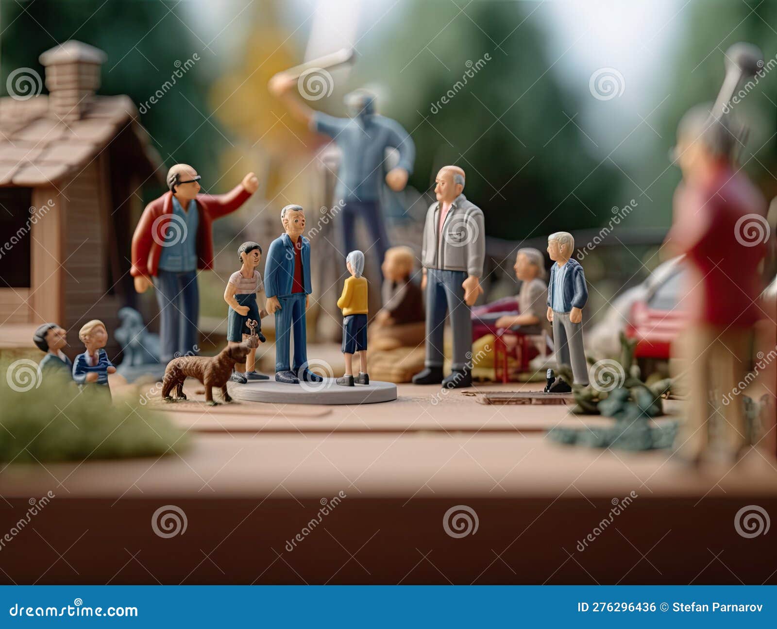 Miniature People Activity, Ai-generated Artwork Stock Illustration ...