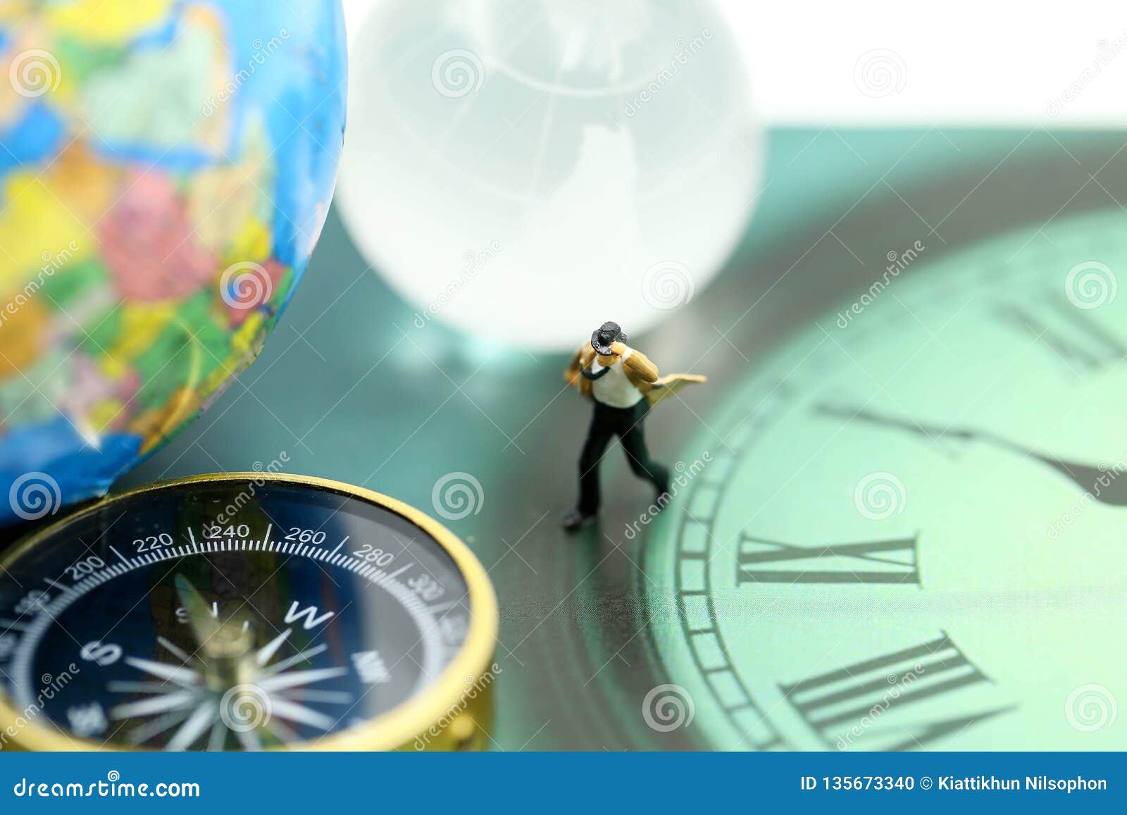 Walking On Clock Hands With Growing Red Arrow Royalty-Free Stock Photo ...