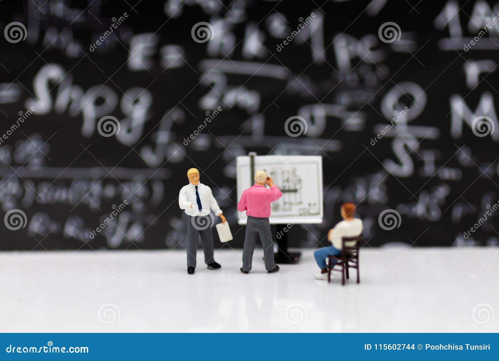Miniature People : Businessman Planning Work Process. Image Use for ...