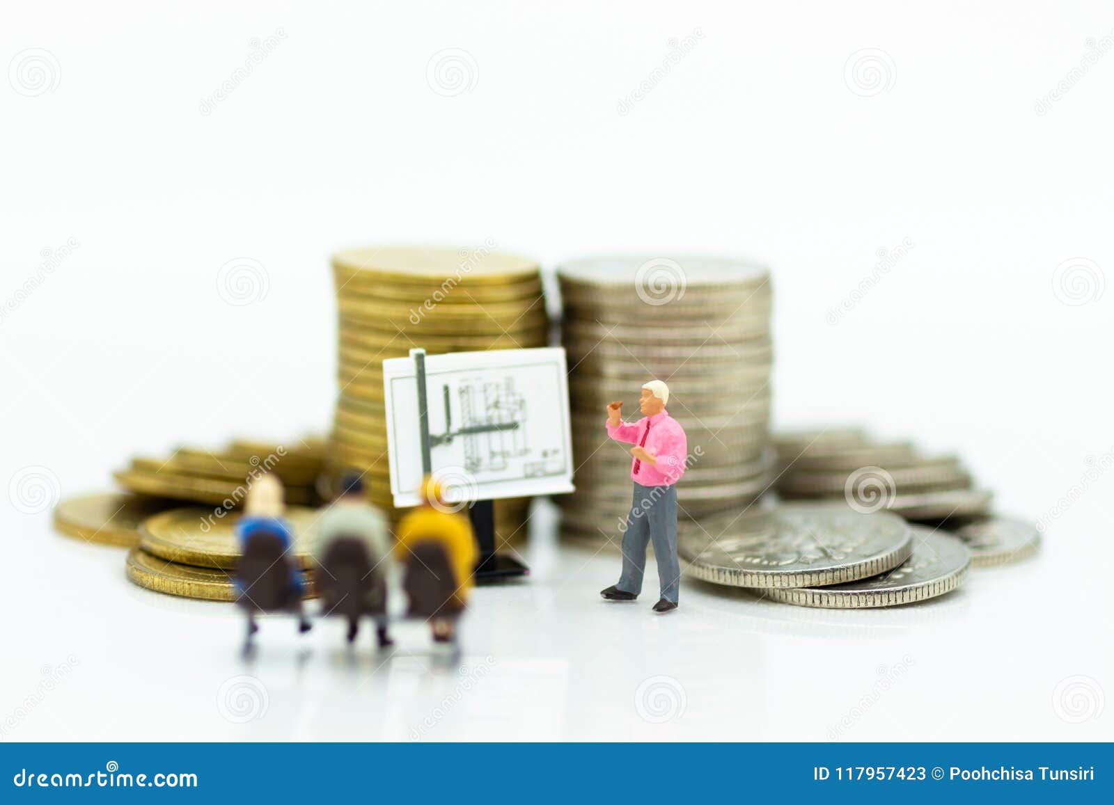 Miniature People : Businessman Planning Work Process. Image Use Stock ...