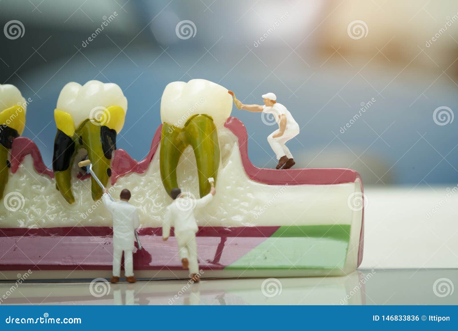Miniature People and Dental Model Stock Photo - Image of artificial ...