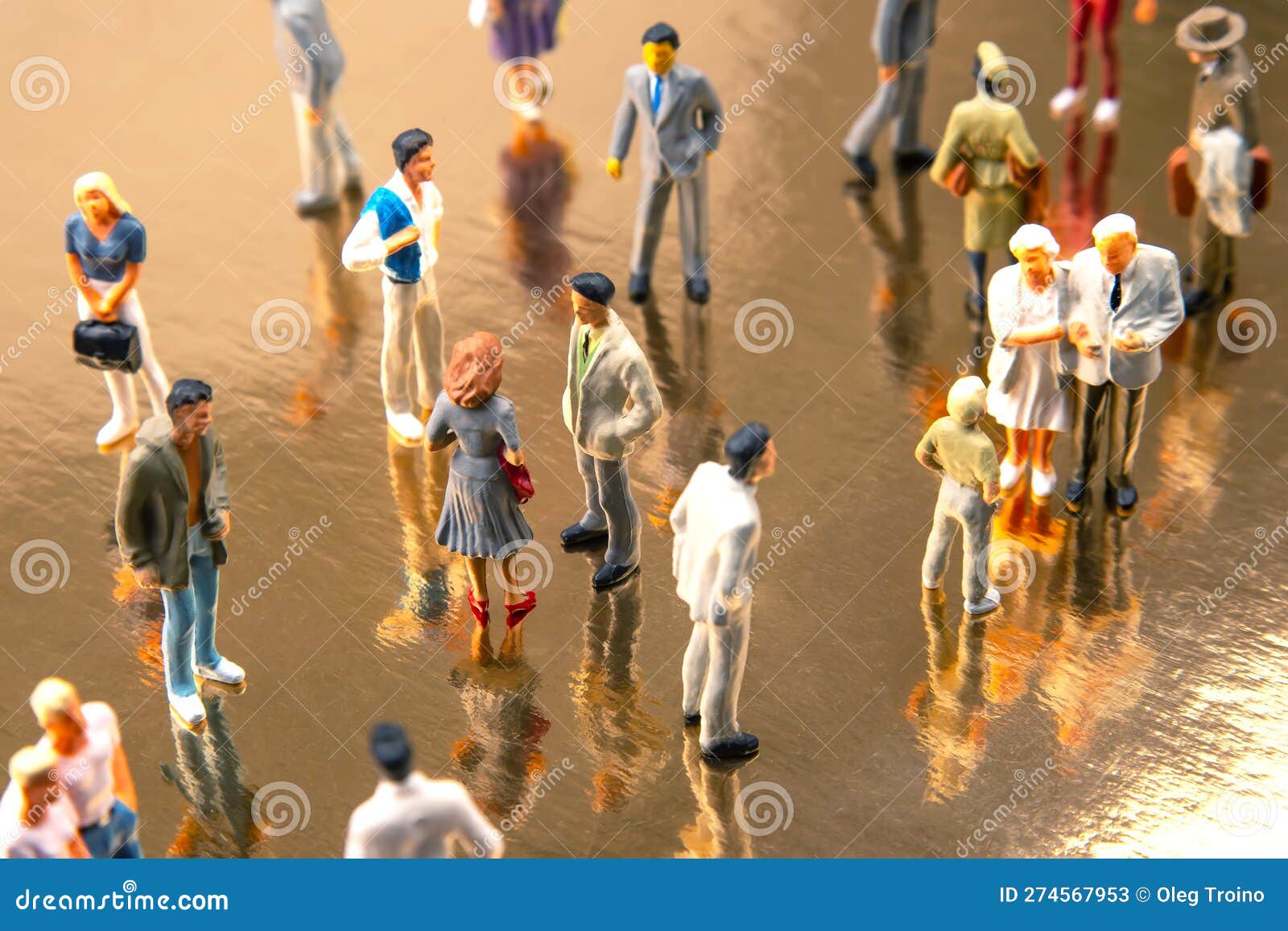 Miniature People. Different People Communicate with Each Other Stock ...