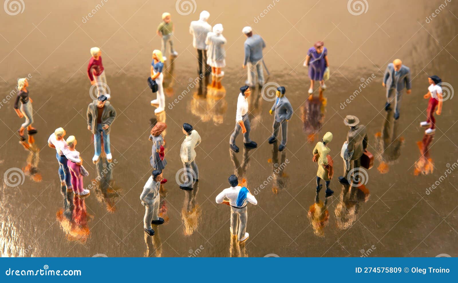 Miniature People. Different People Communicate with Each Other Stock ...