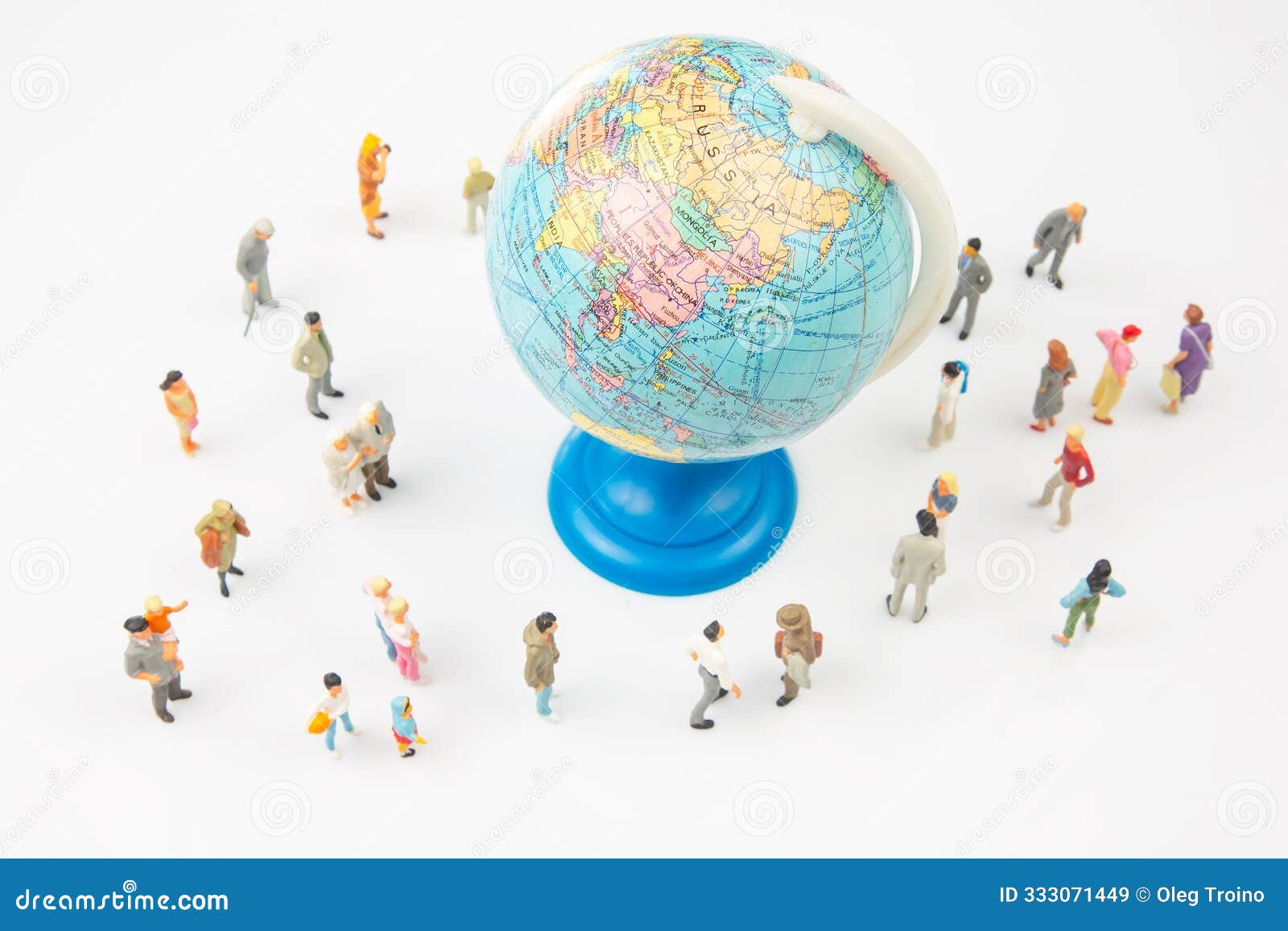 Miniature People. Different People Stand on a White Background. People ...