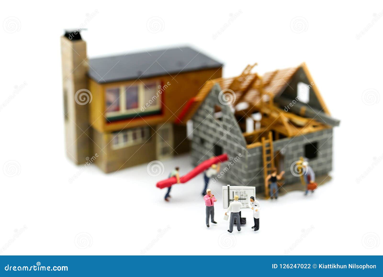 Miniature People : Engineering People and Architecture Working O Stock ...