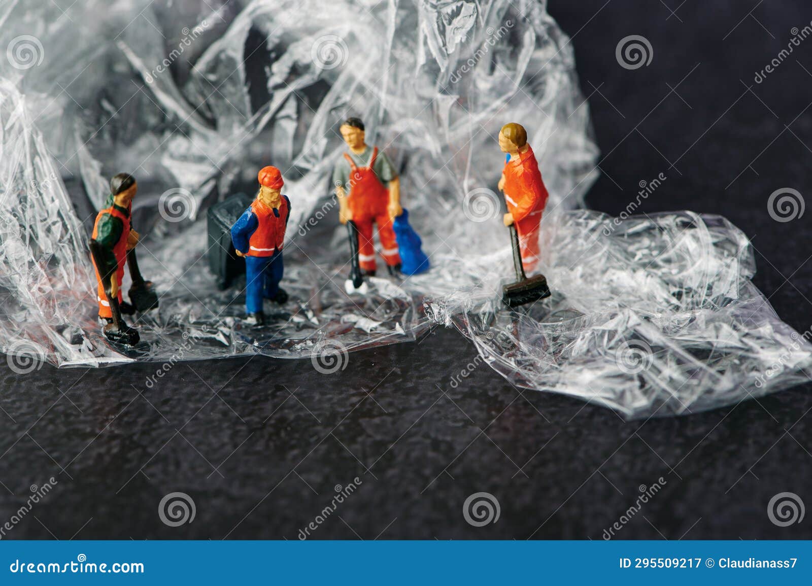 Miniature People of Garbage Collection Removing Plastic Waste ...