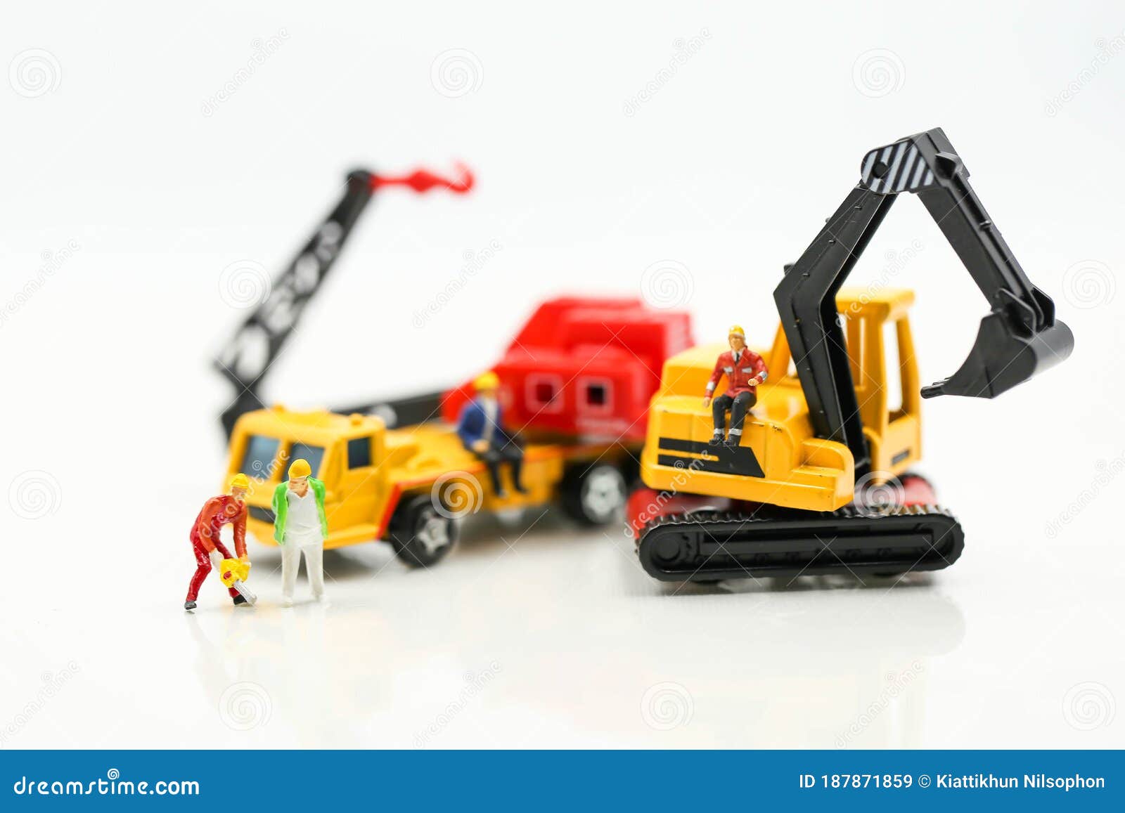 Miniature People : Group of Worker and Engineer in a Construction Site ...
