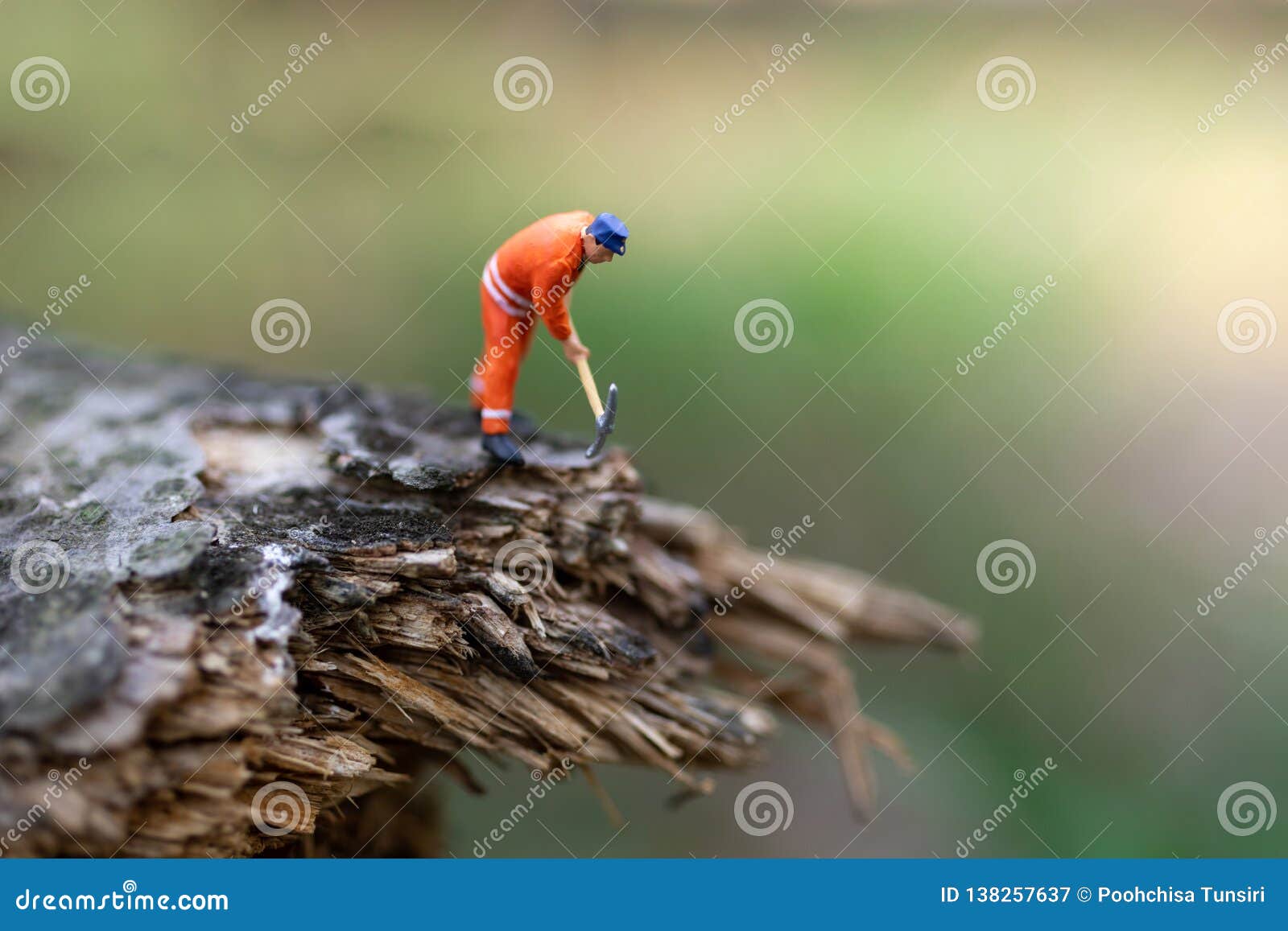Miniature People: Logger Wood Cutting for House Construction, Using ...