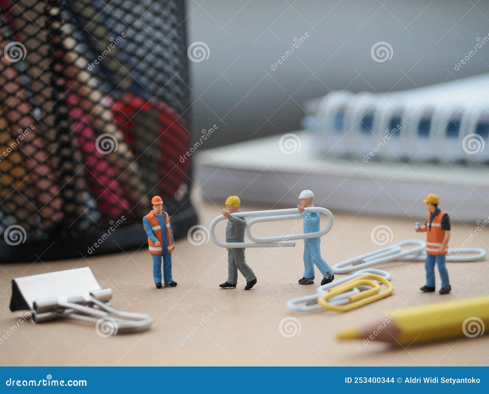 Miniature of People on the Office Desk. Worker Conceptual Design Stock ...