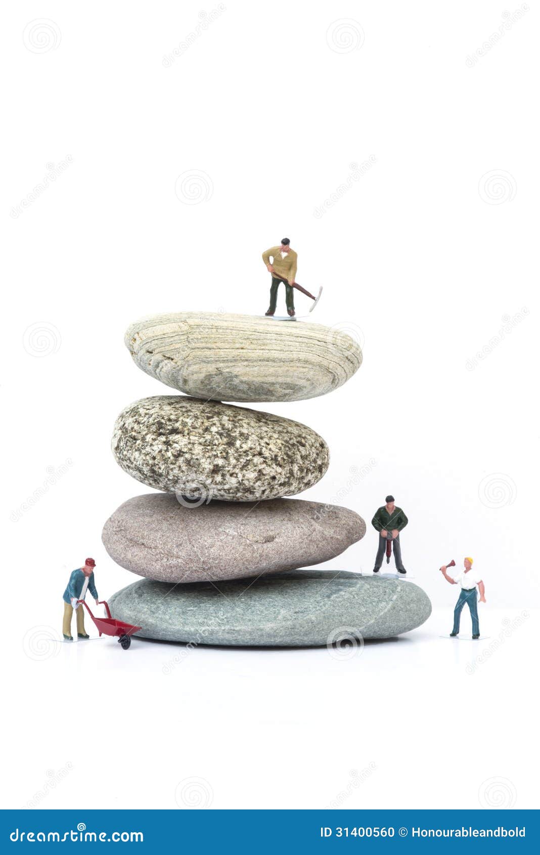 Miniature People Teamwork Overcoming Obstacles Business Concept Stock ...