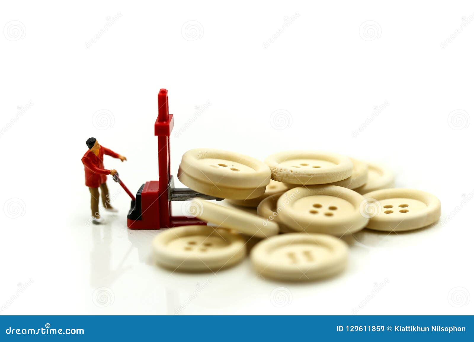 Miniature People : Worker with Buttons for Clothes Using for Co Stock ...