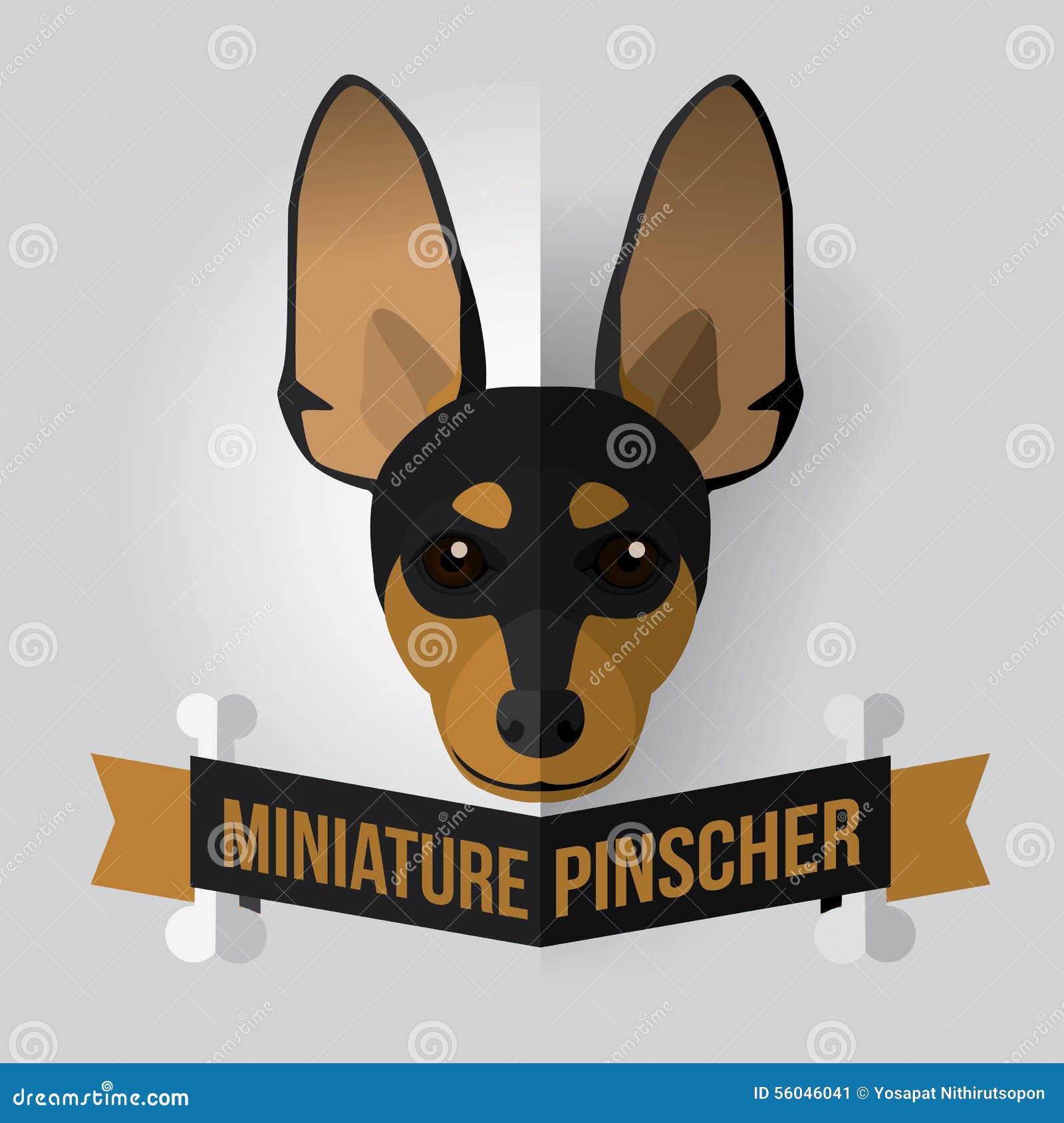 Miniature Pinscher Dog Breed Vector Illustration | CartoonDealer.com ...