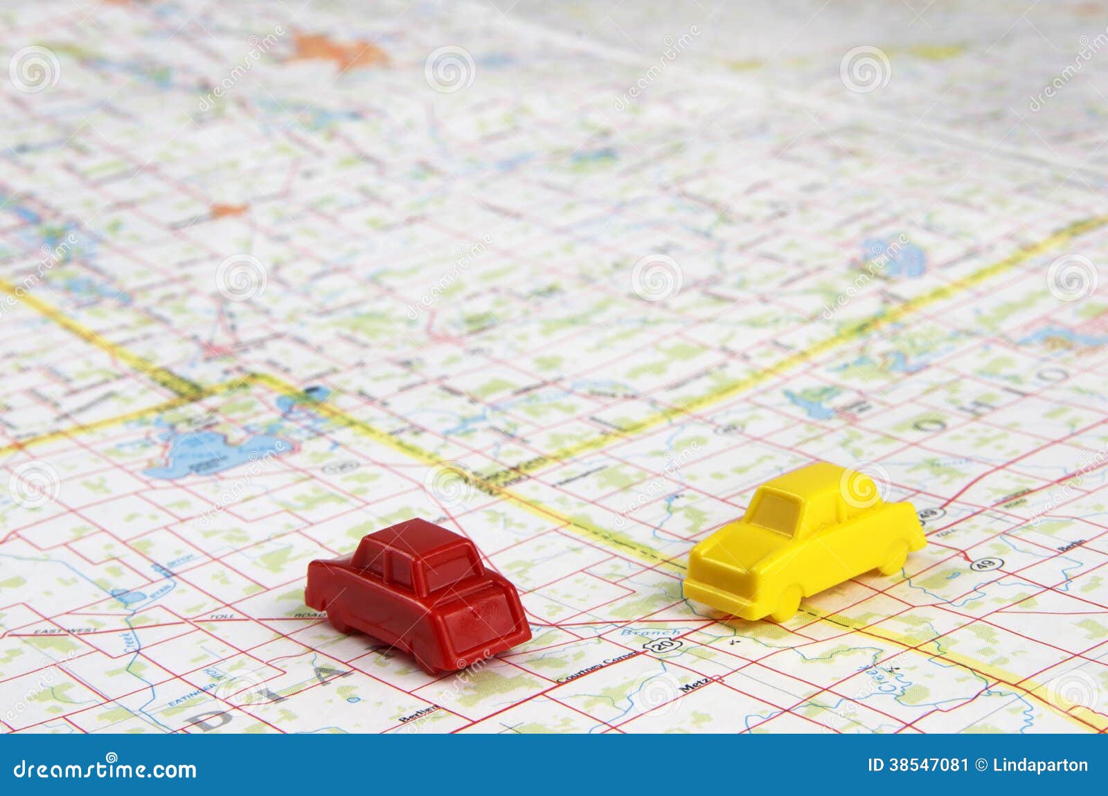 Miniature Plastic Cars on a Map Stock Image - Image of streets, sitting ...